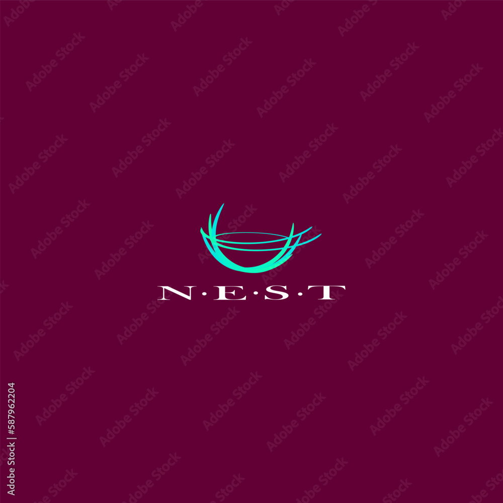 nest illustration logo design symbol vector template Stock Vector ...