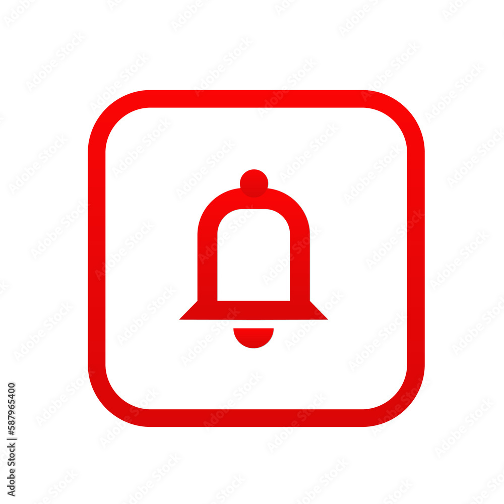youtube bell icon notification red design template, subscribe bell icon ...