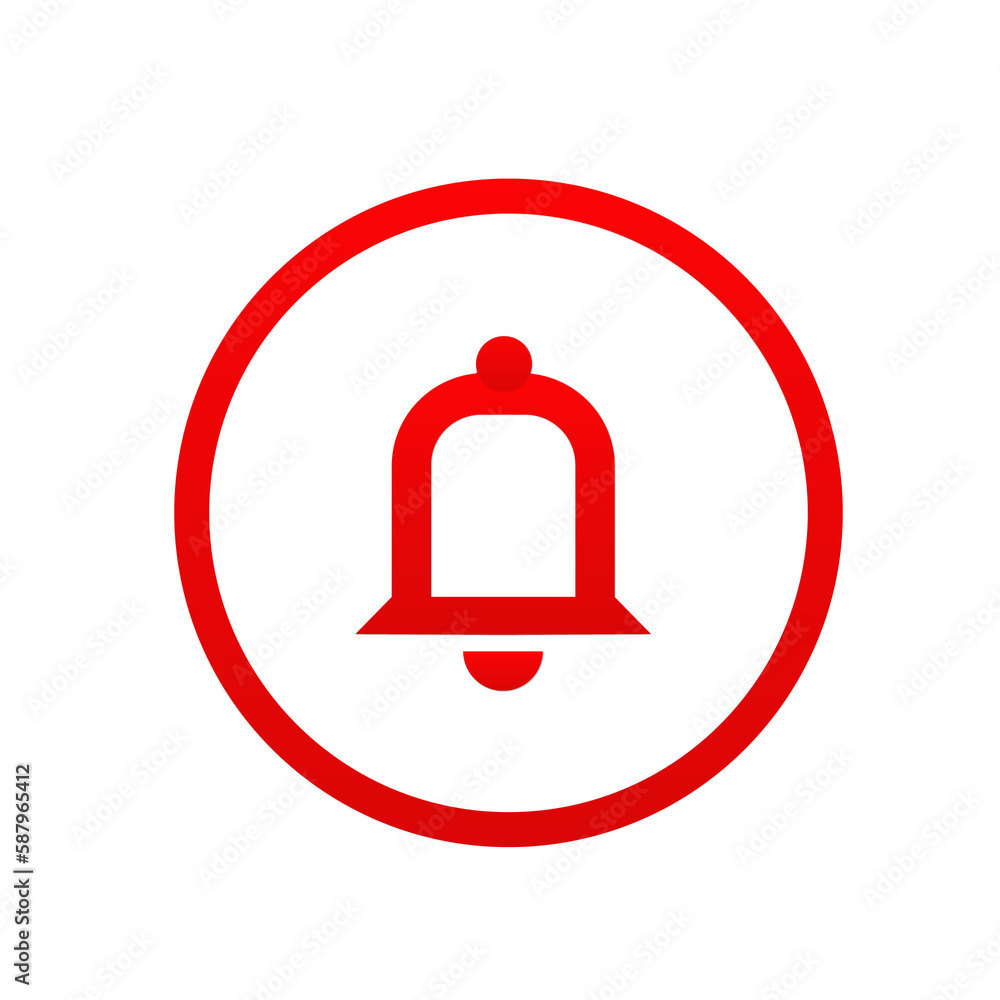 youtube bell icon notification red design template, subscribe bell icon ...