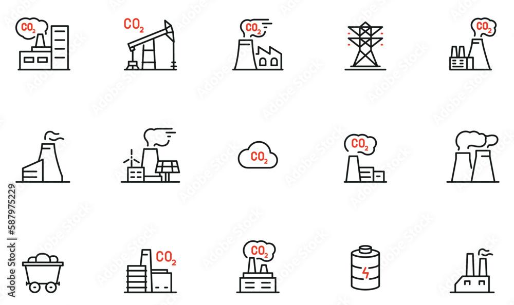 Vetor de Vector Set of Linear Icons Related to Increasing Environmental ...