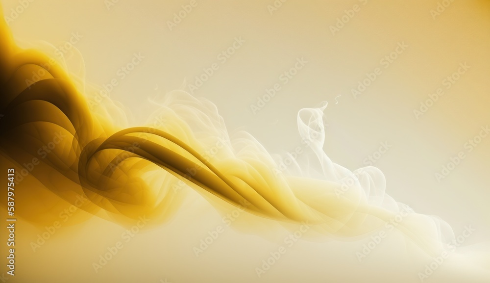 Generative AI, Flowing light yellow smoke with splashes. Soft fluid ...