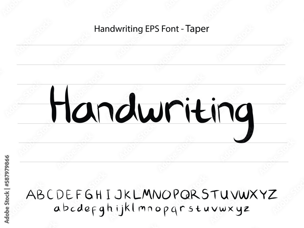 Alphabet Handwriting Font Typeface text script Ink brush set manual ...