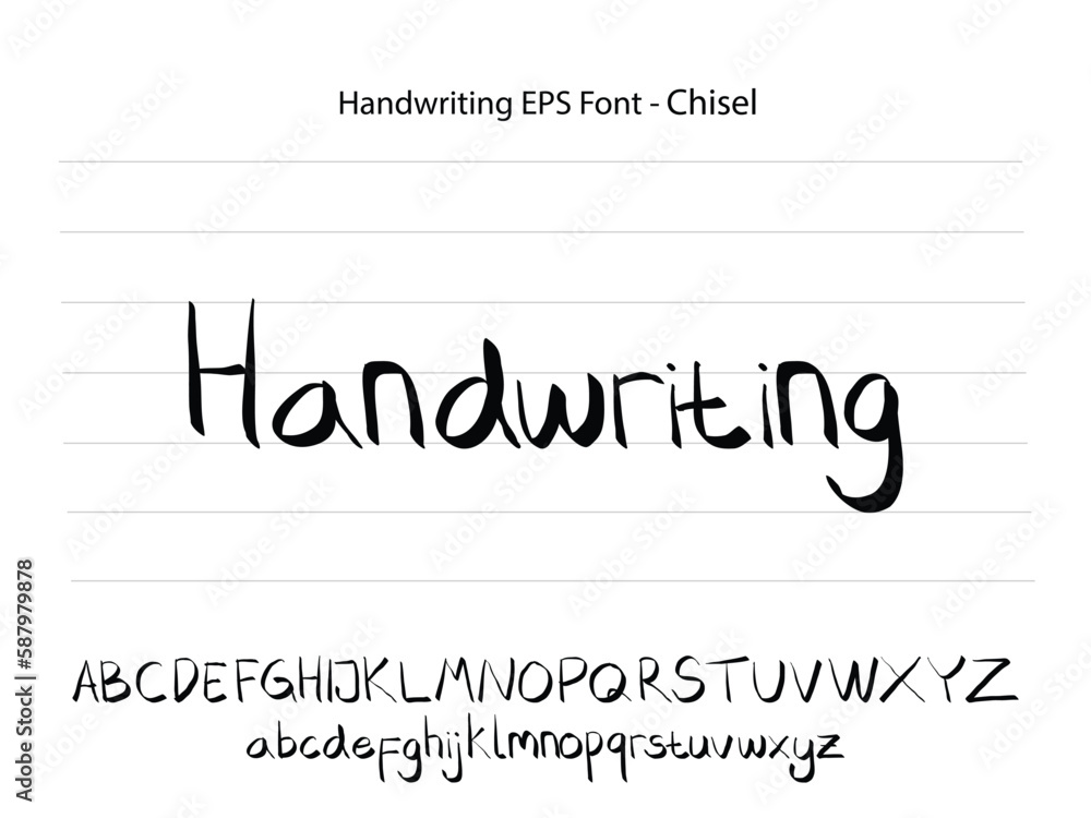 Alphabet Handwriting Font Typeface text script Ink brush set manual ...