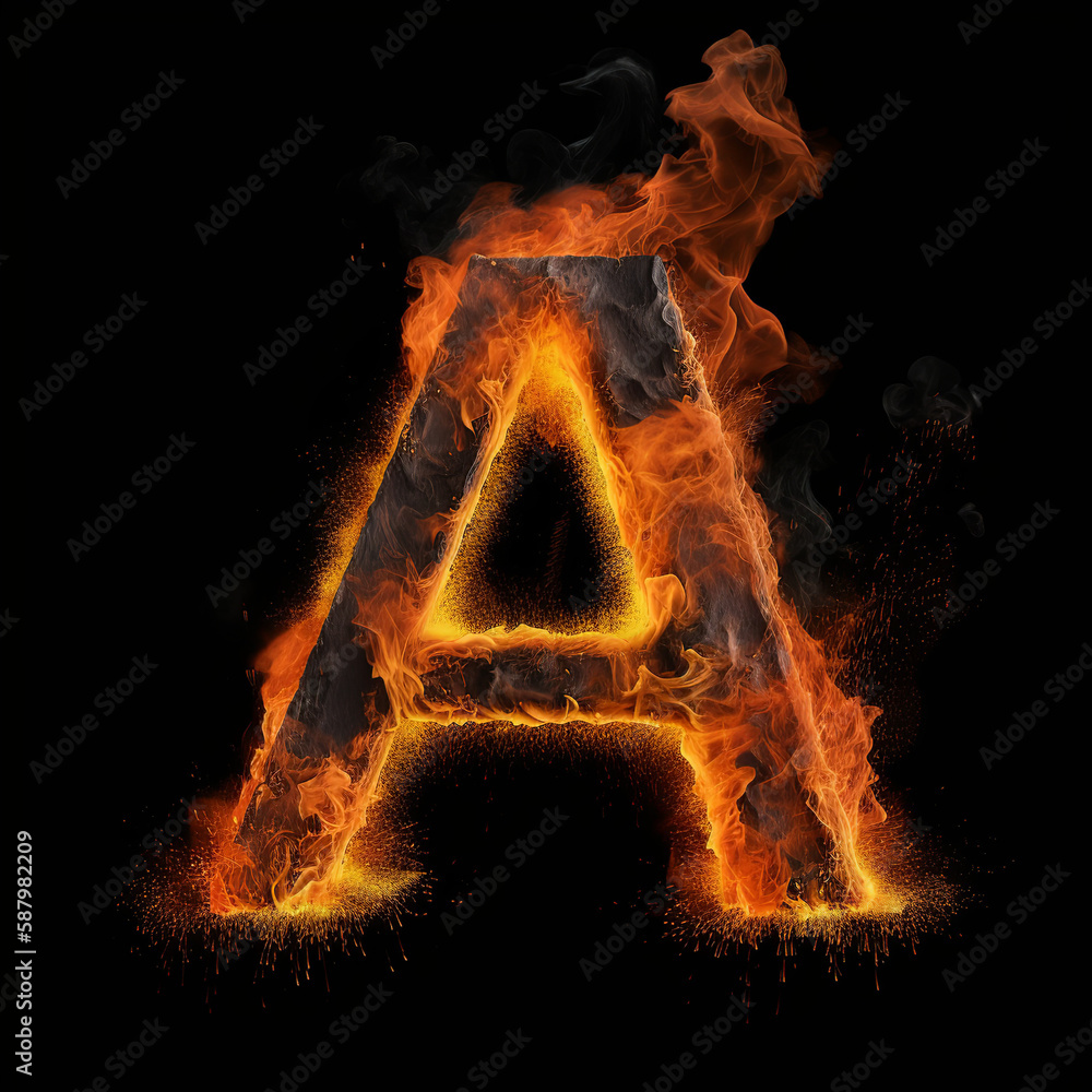 letter, a, fire, flame, burn, heat, burning, hot, black, flames, red ...