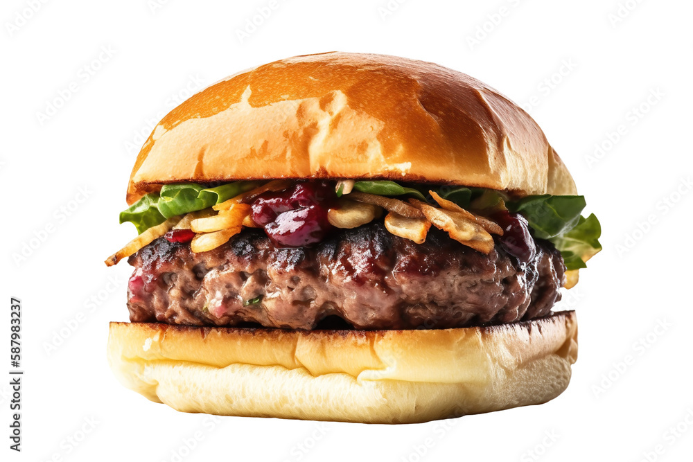 Wagyu burger png, transparent background - isolated, beef, generative ...
