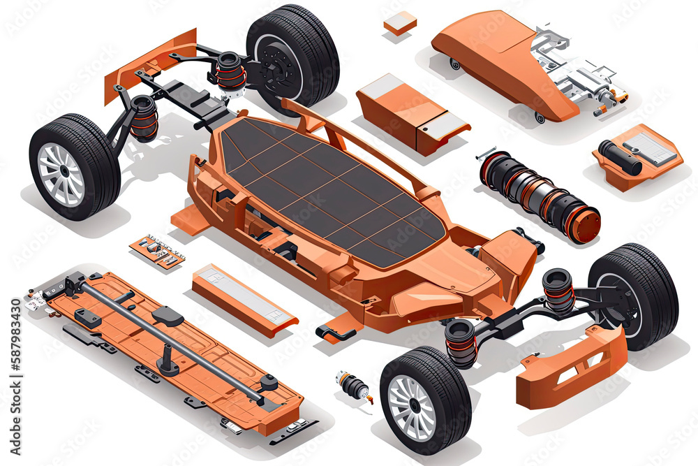Modern Electric Car Chassis Design Battery Modular Platform Skateboard Module Pack Board With