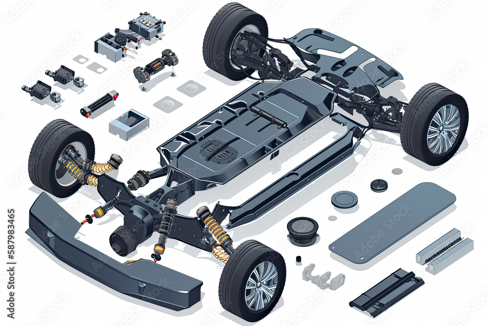 Modern Electric Car Chassis Design Battery Modular Platform Skateboard Module Pack Board With
