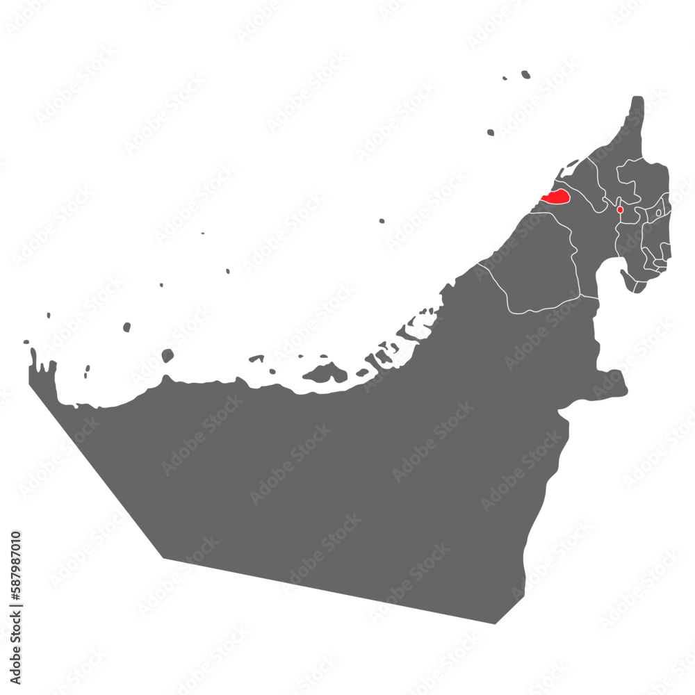 United arab emirates map Ajman, geography blank concept, graphic ...