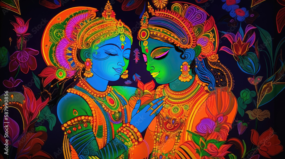 Lord Radha Krishna are known for their divine love and devotion towards ...