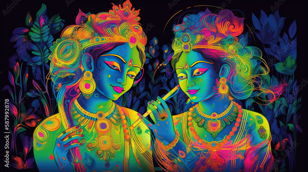 Lord Radha Krishna are known for their divine love and devotion towards ...