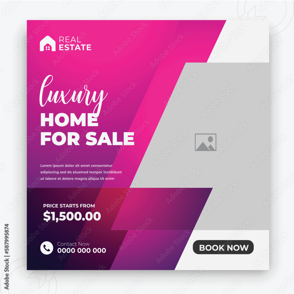 Real estate Luxury home property and 2 color gradient clean background ...