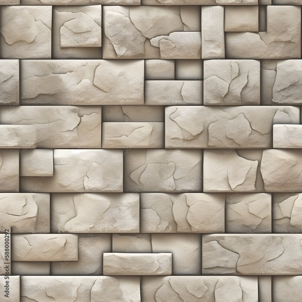 Seamless and tileable stone wall texture, high-quality digital image ...