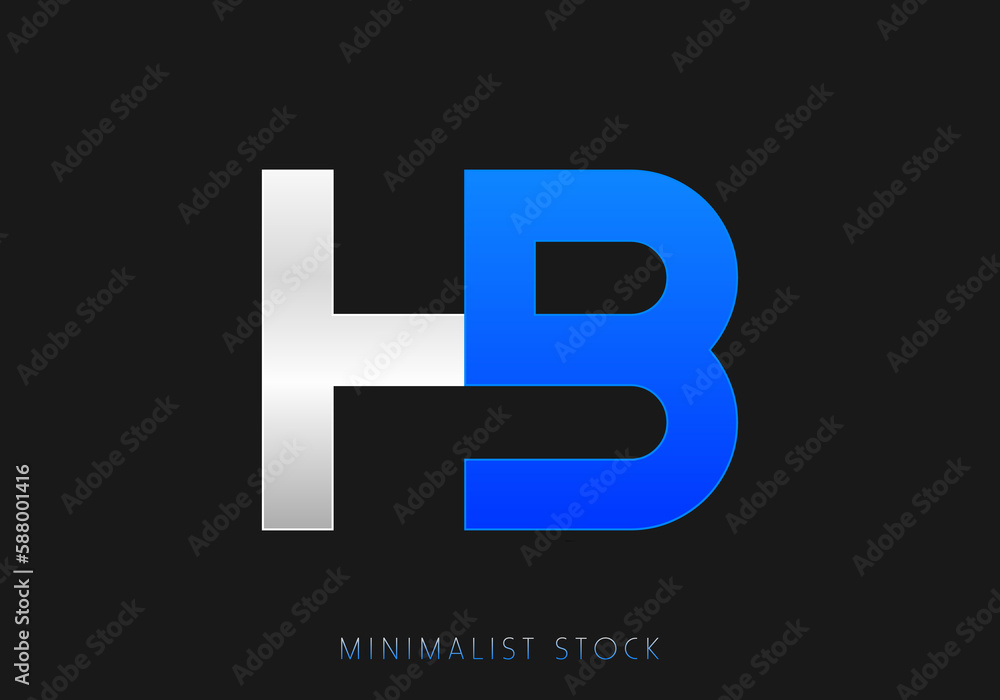 HB Initial Letter Abstract Icon, H Logo Alphabet Monogram, BH ...