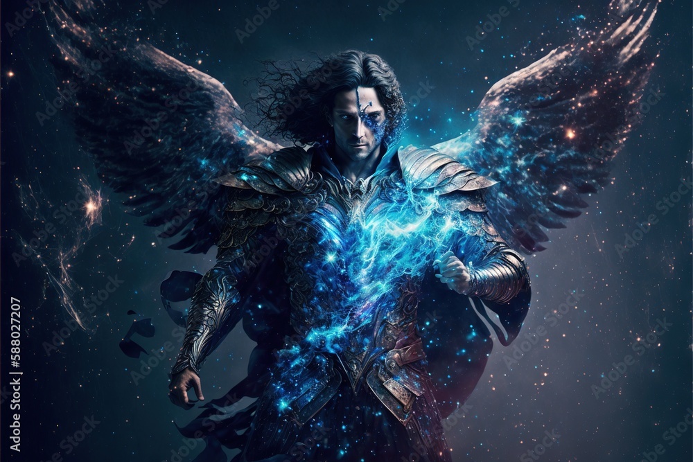 Realistic fantasy character of angelic battlemage with awe-inspiring ...