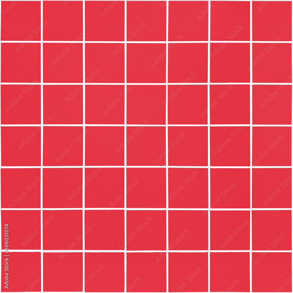 Seamless texture of red square ceramic tiles with white grout in the ...