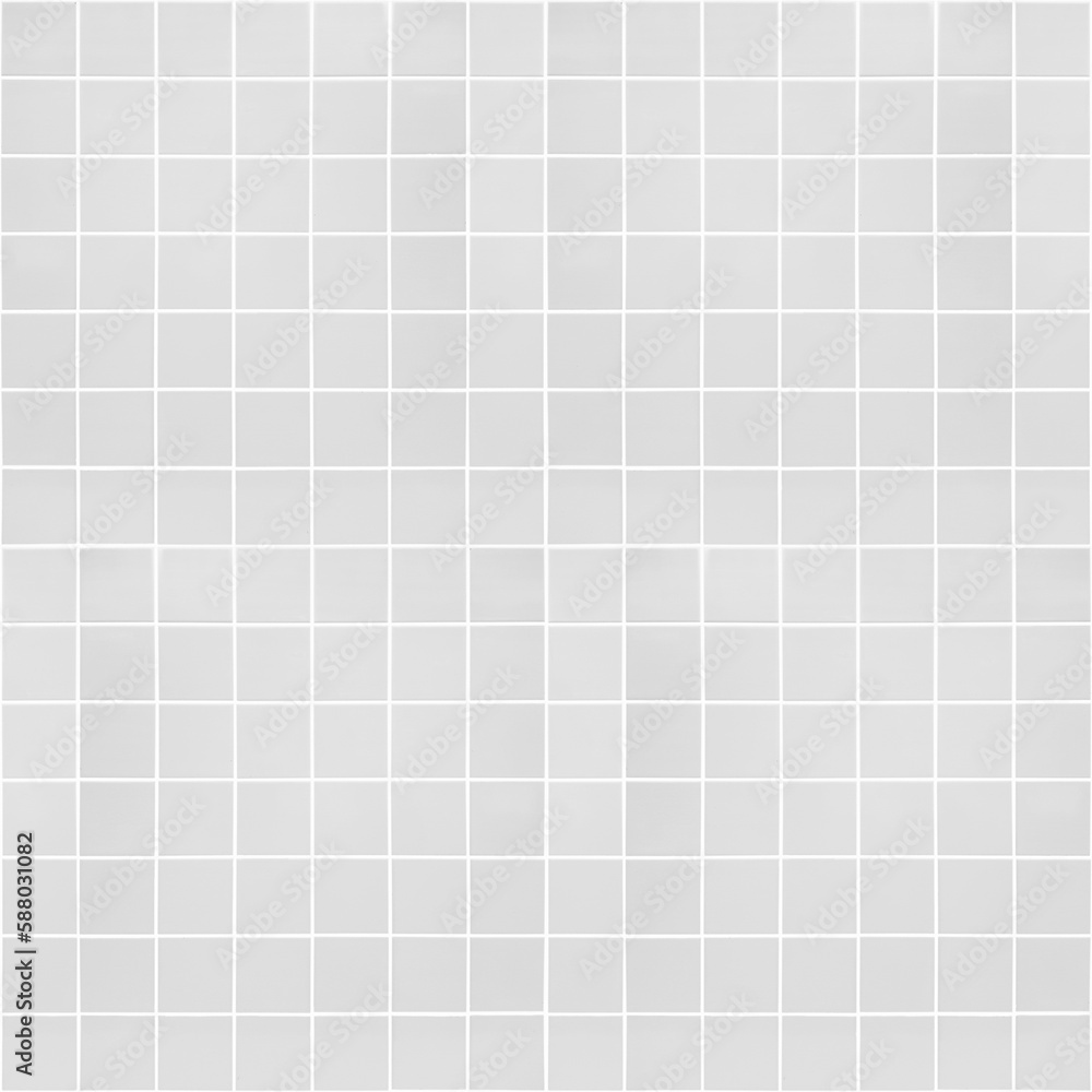 Seamless texture of white square ceramic tiles with white grout in the ...