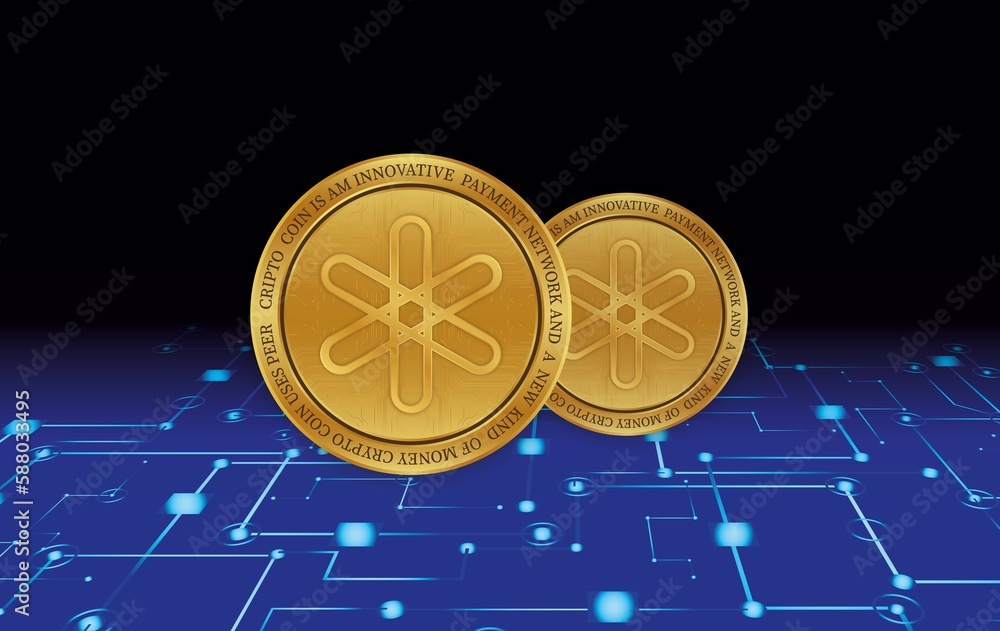 virtual coins and their logos. dent virtual currency logo. 3d ...