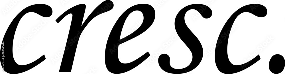 crescendo sign increasing in loudness cresc musical notes Stock Vector ...