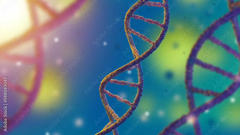 Genetic background. Chains of human genome. Strands of DNA in organisms ...