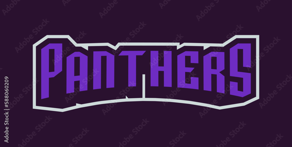 Bold sports font for panther mascot logo. Text style lettering for ...