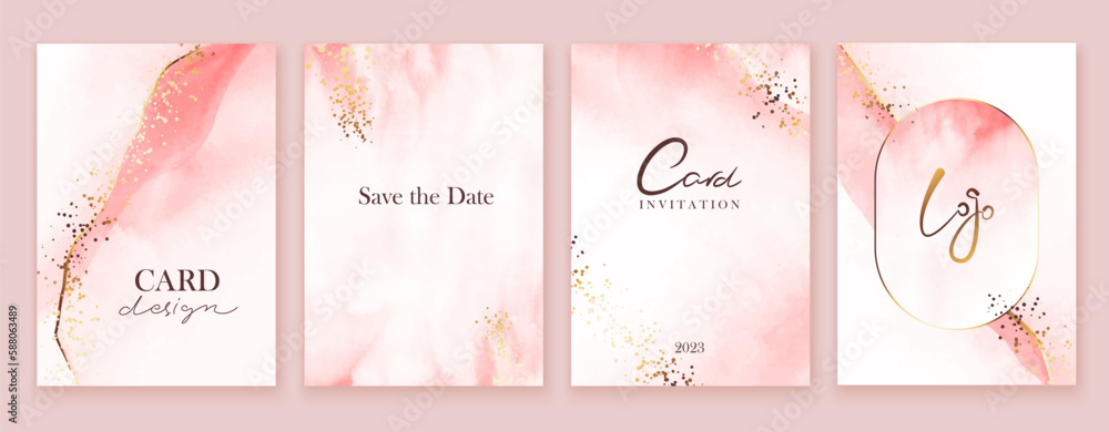 Elegant marble, stone texture set. Watercolor, ink vector background ...