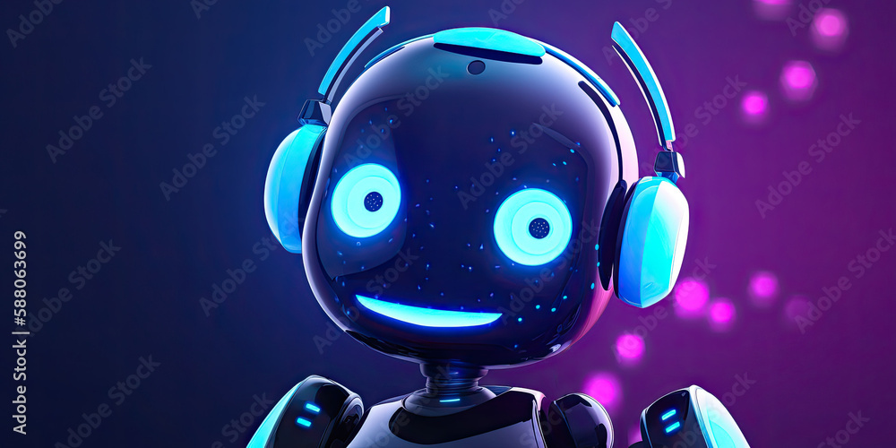 cute artificial intelligence robot supporting customers generative ai ...