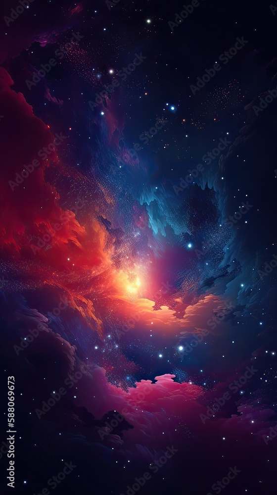 Abstract outer space endless nebula galaxy background. Large view of a ...