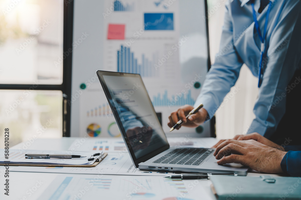 Team work process. brainstorming marketing strategy Documentation and ...