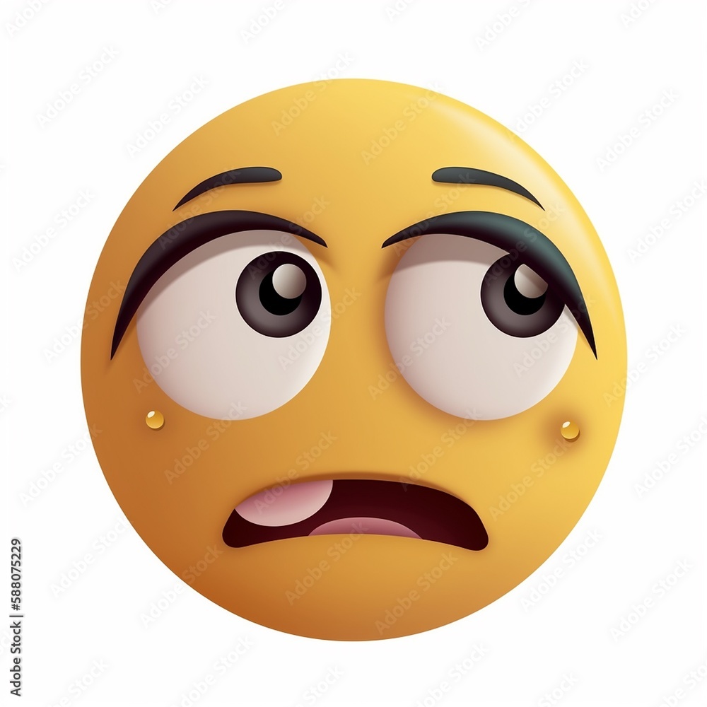 3D Smiley Symbol Gesichtsausdruck und Emotion traurig Nahaufnahme, ai ...