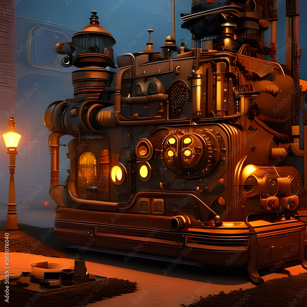 steam locomotive created with Generative AI technology Stock ...