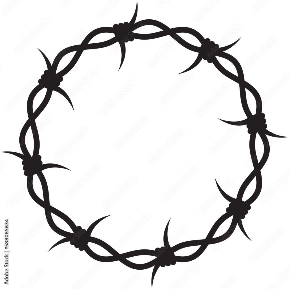 vector barbed wire round boundary Stock Vector | Adobe Stock