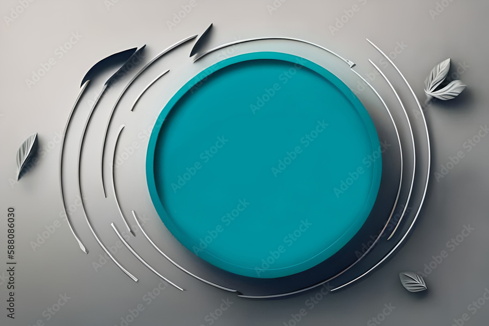 Abstract blue circles background nature essence element with blank ...