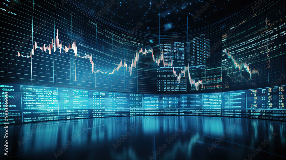 Abstract finance background.Stock market or forex trading graph and ...