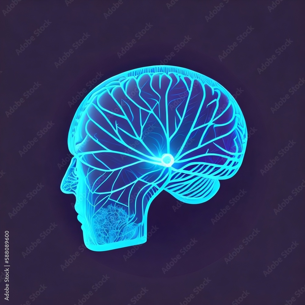 Neural networks in the human brain. Electronic impulses in the head ...