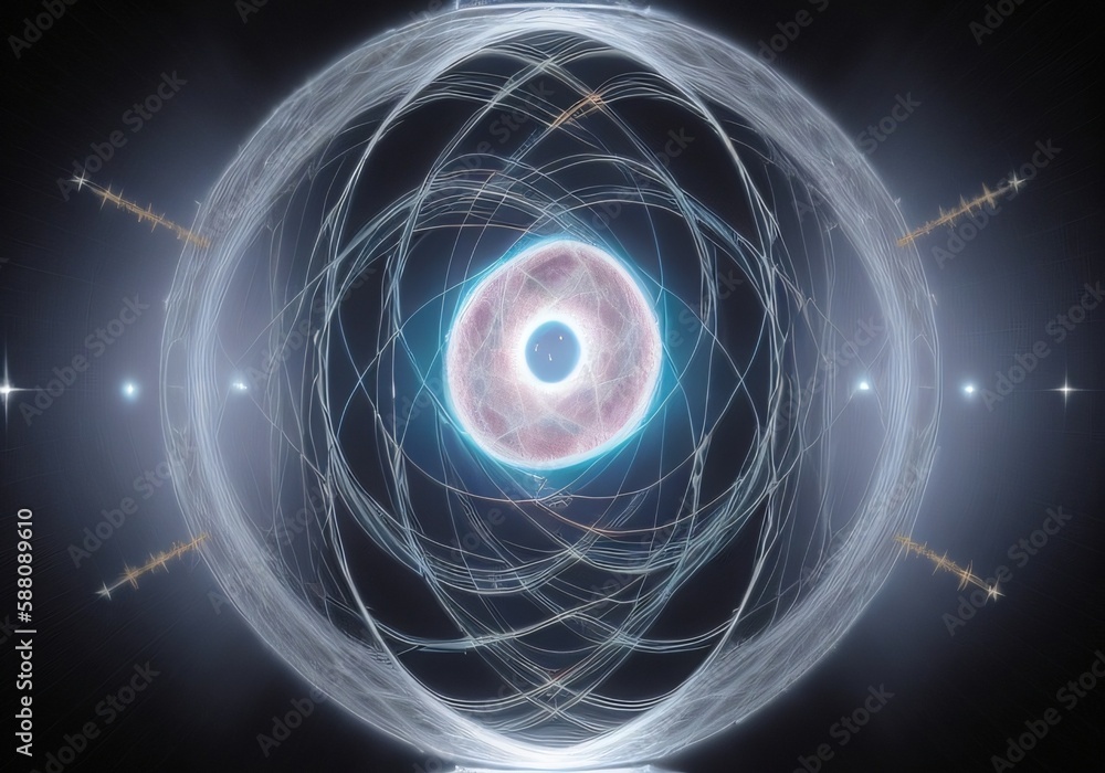An image of the Higgs boson, also known as the God particle, abstract ...