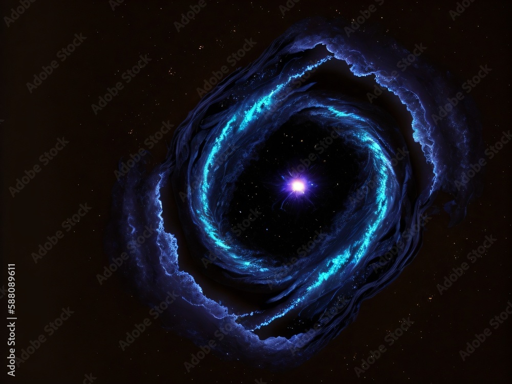 Dark matter. Mysterious illustration of the dark matter explosion and ...