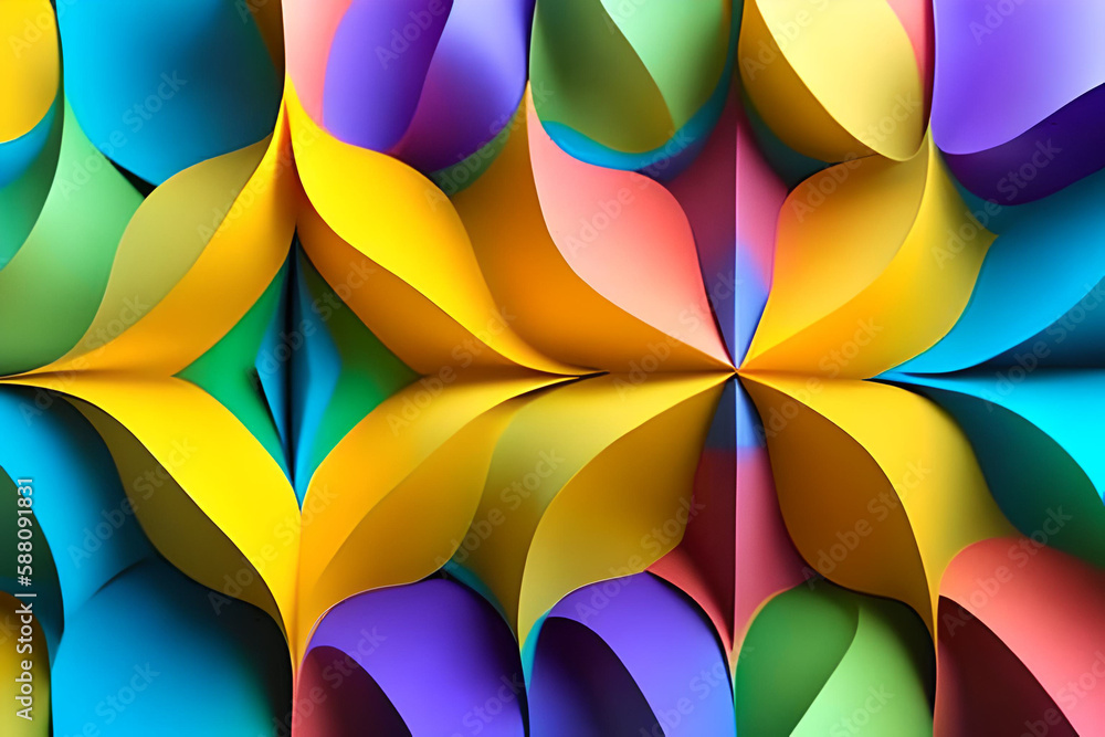 Rainbow colored paper texture, paper art rainbow paper fold and cut ...