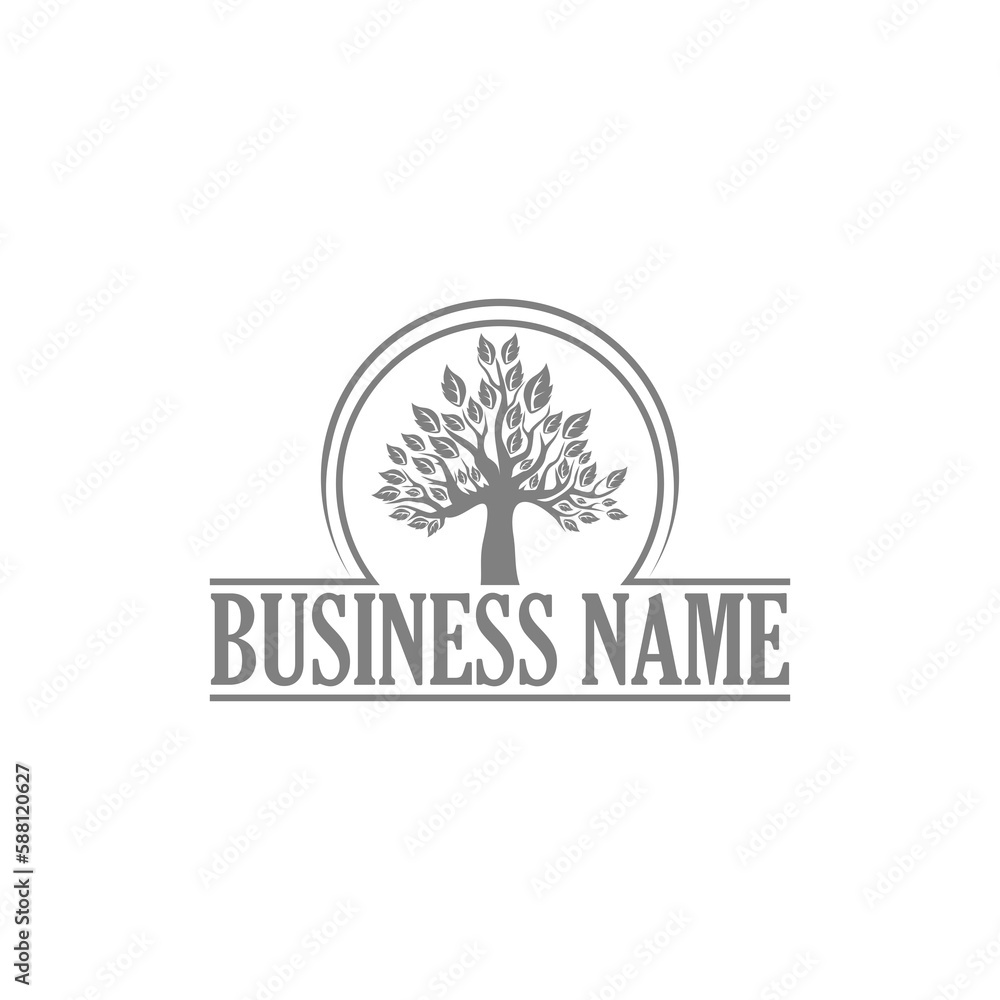 Tree business name logo isolated on transparent background Stock ...