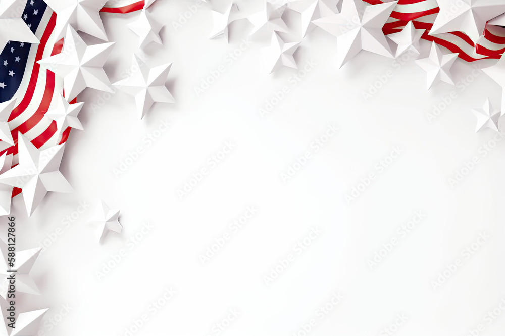 Abstract red white and blue patriotic background with copy space ...