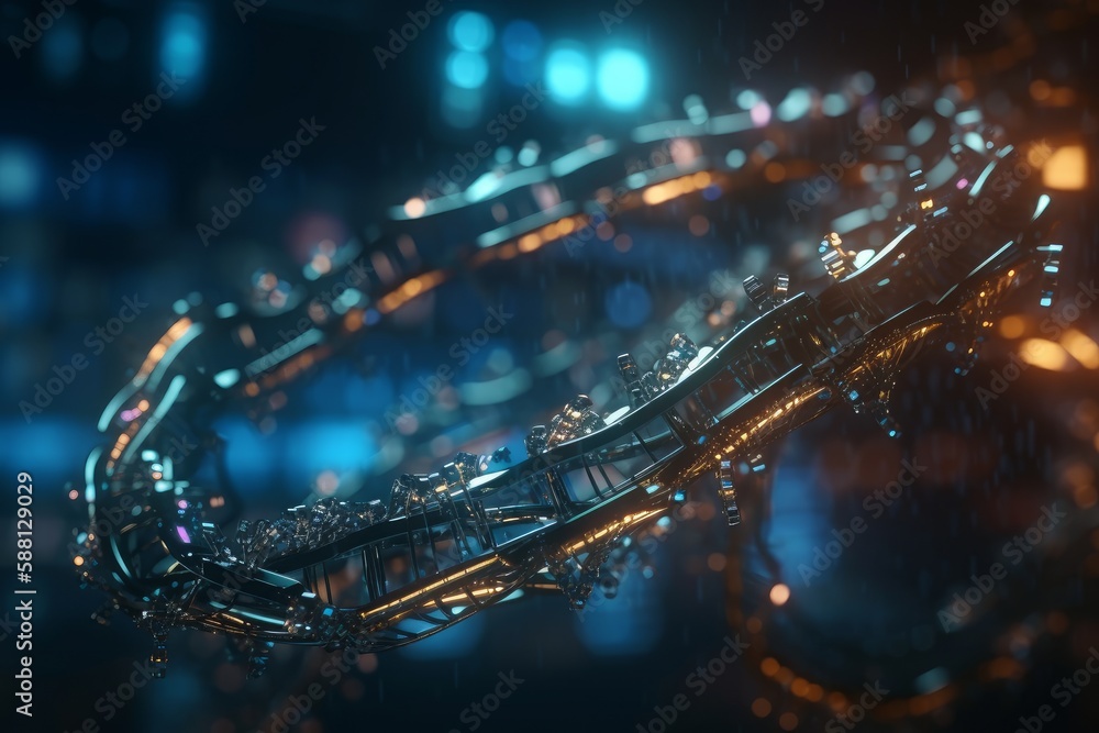 Revolutionary Blockchain Tech as Digital DNA Strand with Stunning 8K ...