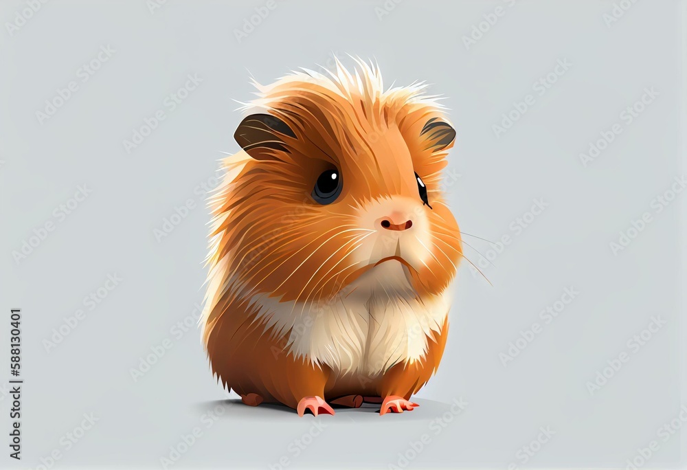 Cute Animation Cartoon Character Animal Guinea Pig Design Elements ...