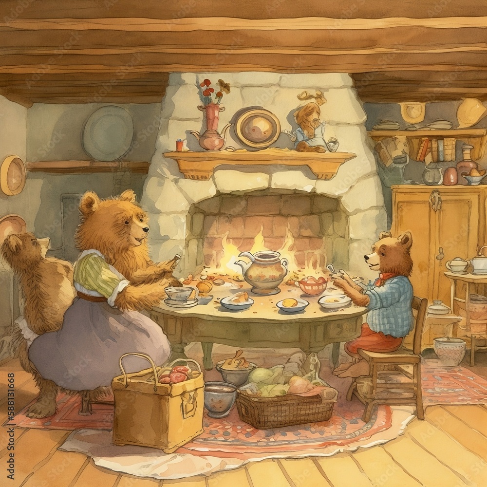 A whimsical and charming illustration capturing the classic children's ...