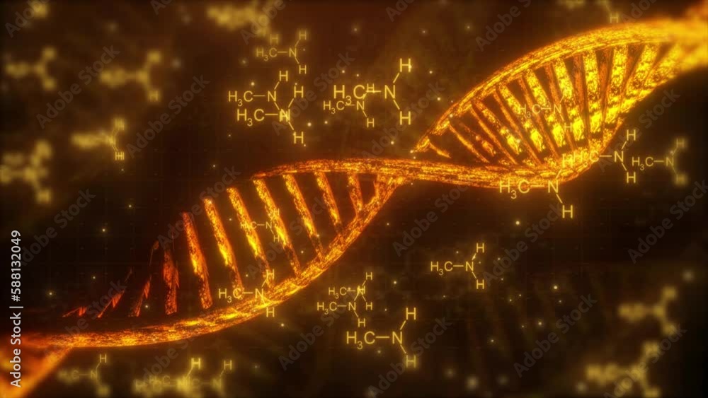 Genetic Digital Dna Double Helix Spinning Medical Science Animation ...