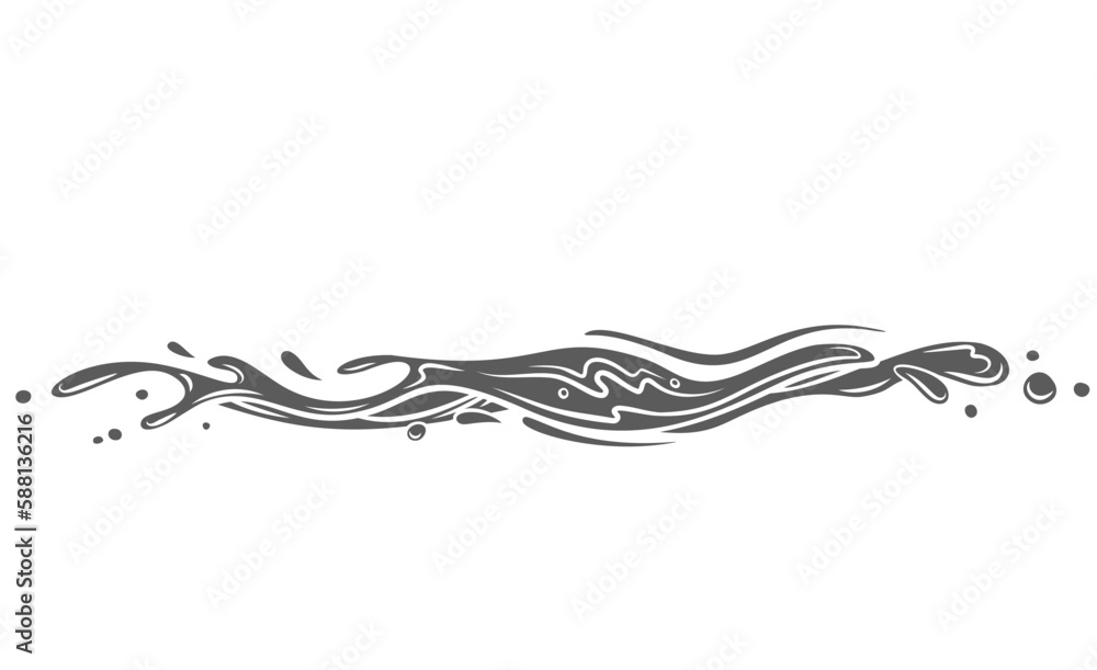 Long water splash glyph icon vector illustration. Stamp of splashing ...