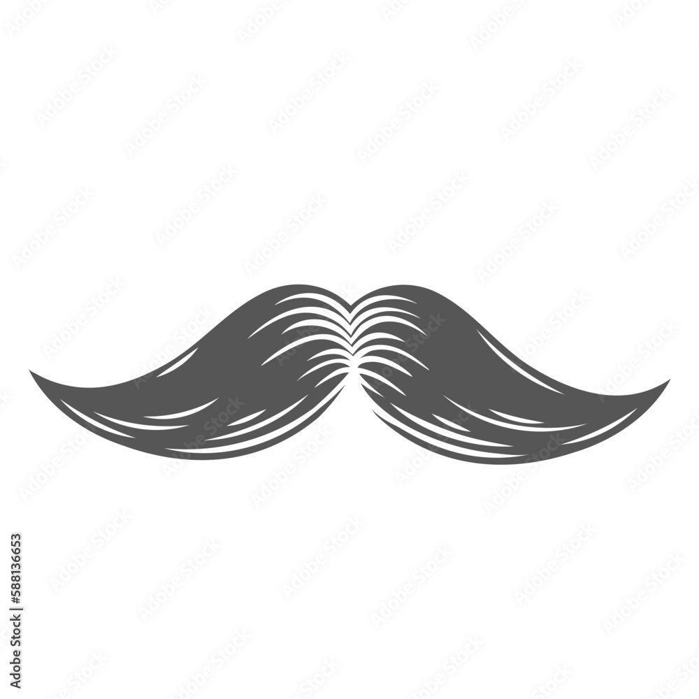 Mustache of Mexican character glyph icon vector illustration. Stamp of ...