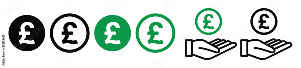 pound sign icon. sterling GBP coin symbol. british money sign. UK ...