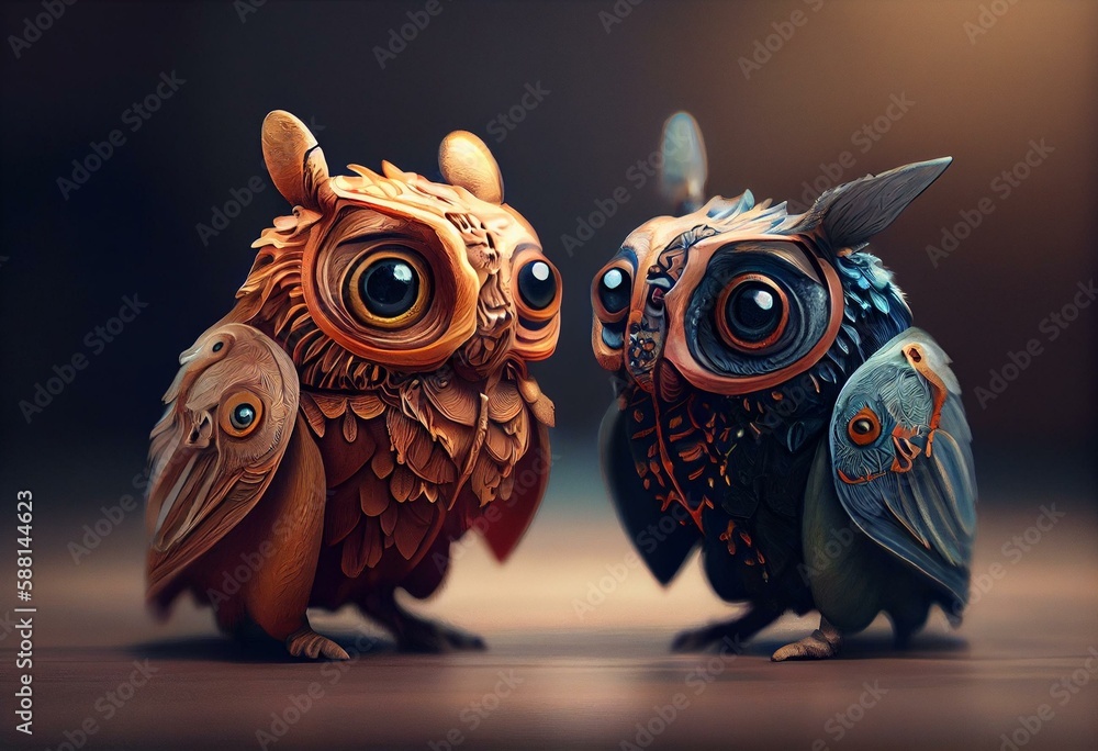 Decorative figures of strange animals, cute and weird at the same time ...