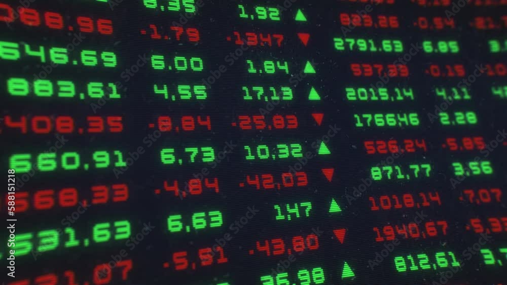 Stock exchange numbers scrolling rapidly, showcasing the ever-changing ...
