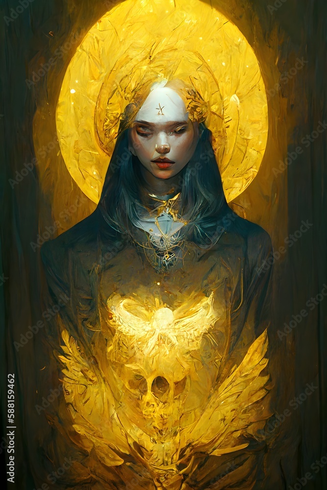 angel devil glowing gold2 blue runes and a blue aura target2 black ...