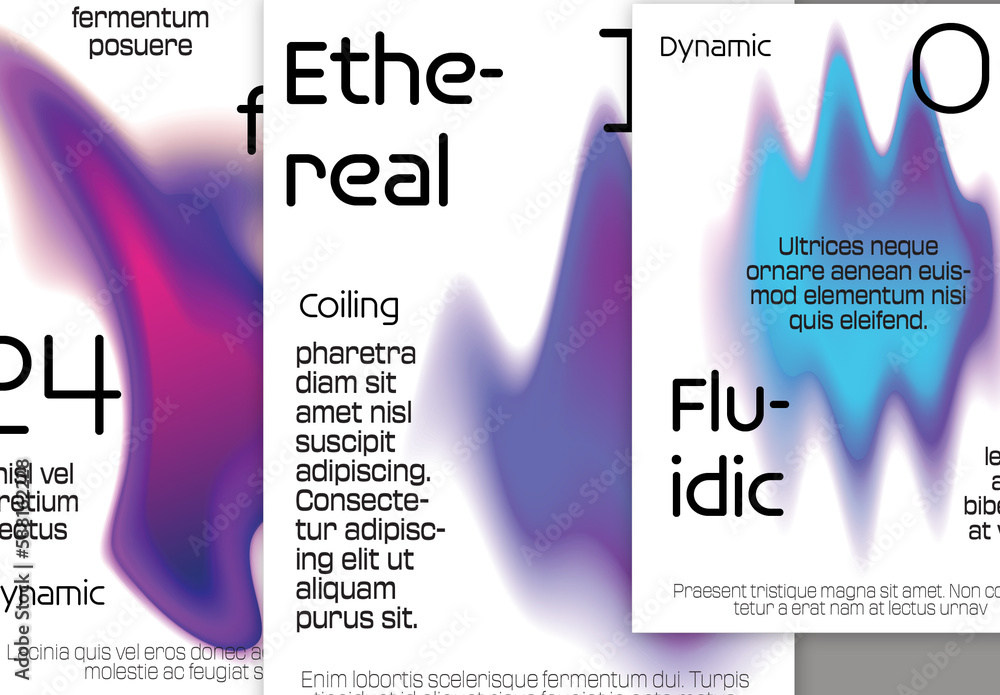 Flyer A4 Plasma Futuristic Glow Fluid Soft Gradient Shape Stock ...